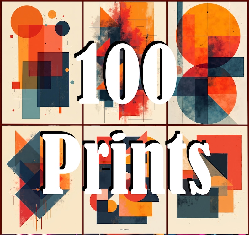 100 Art Prints HQ PNG Files Bundle Custom Design Apparel Abstract ...