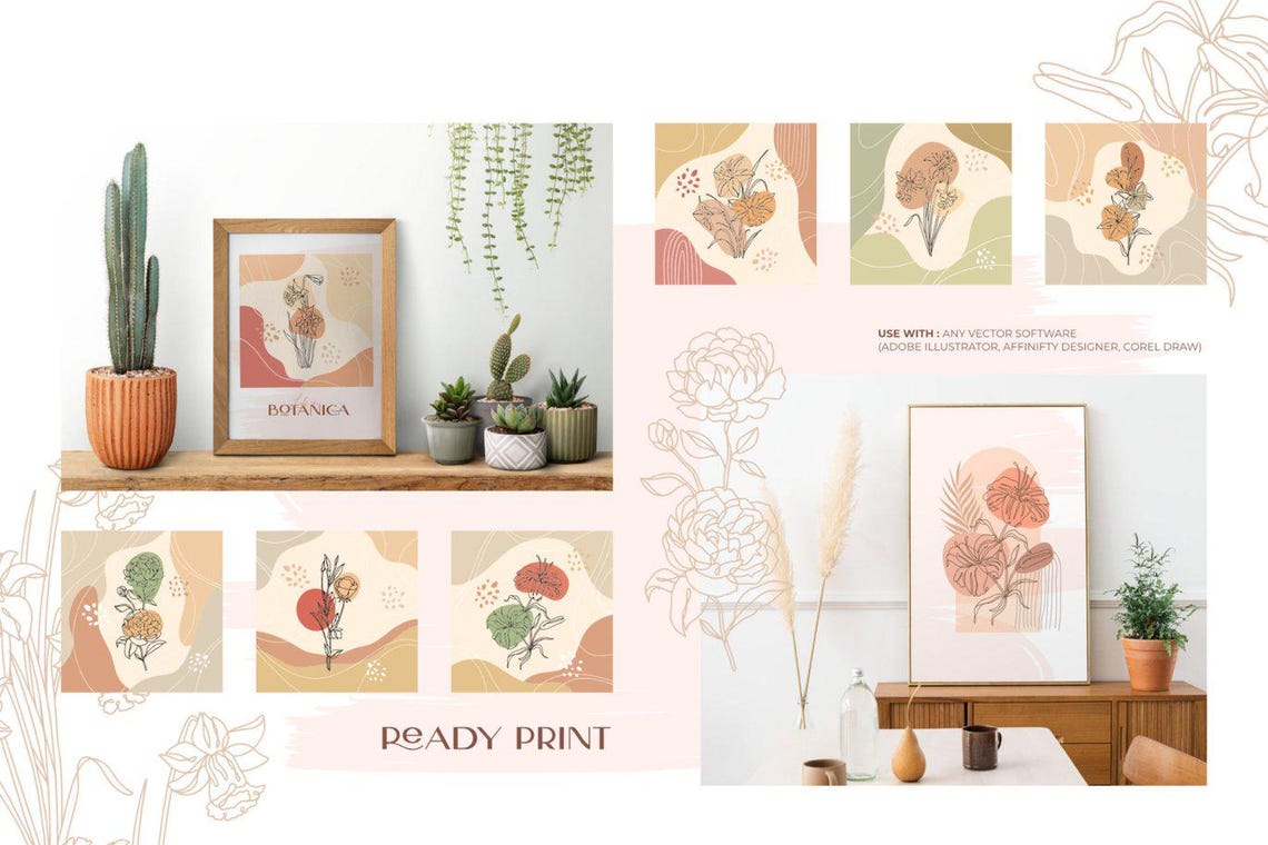 Bohemian Floral Decoration, Boho Flowers PNG, Boho Bundle, Boho ...