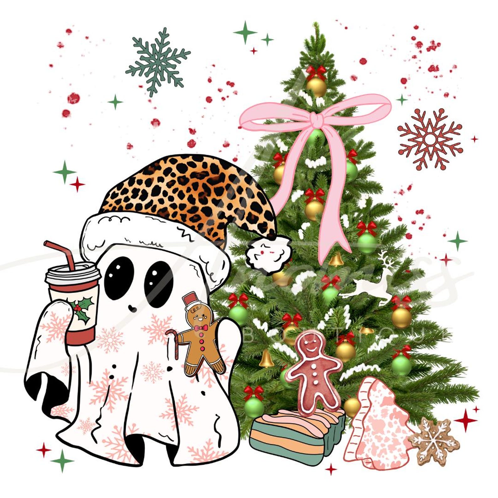 Cute Christmas Ghost Png, Santa Ghost Png, Cute Christmas Png ...