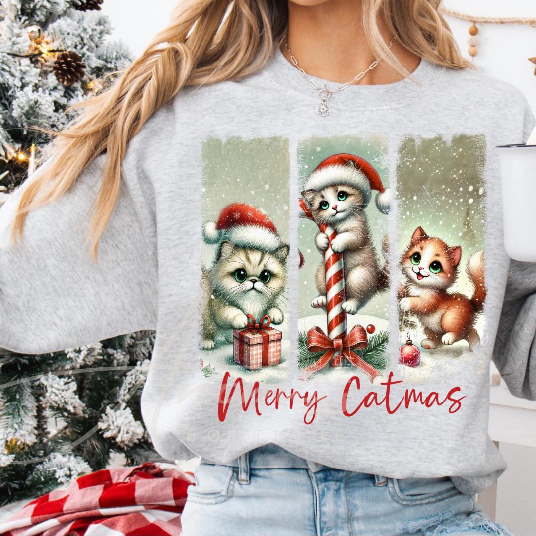 Retro Merry Catmas Png, Vintage Christmas Png, Cat Christmas Design ...