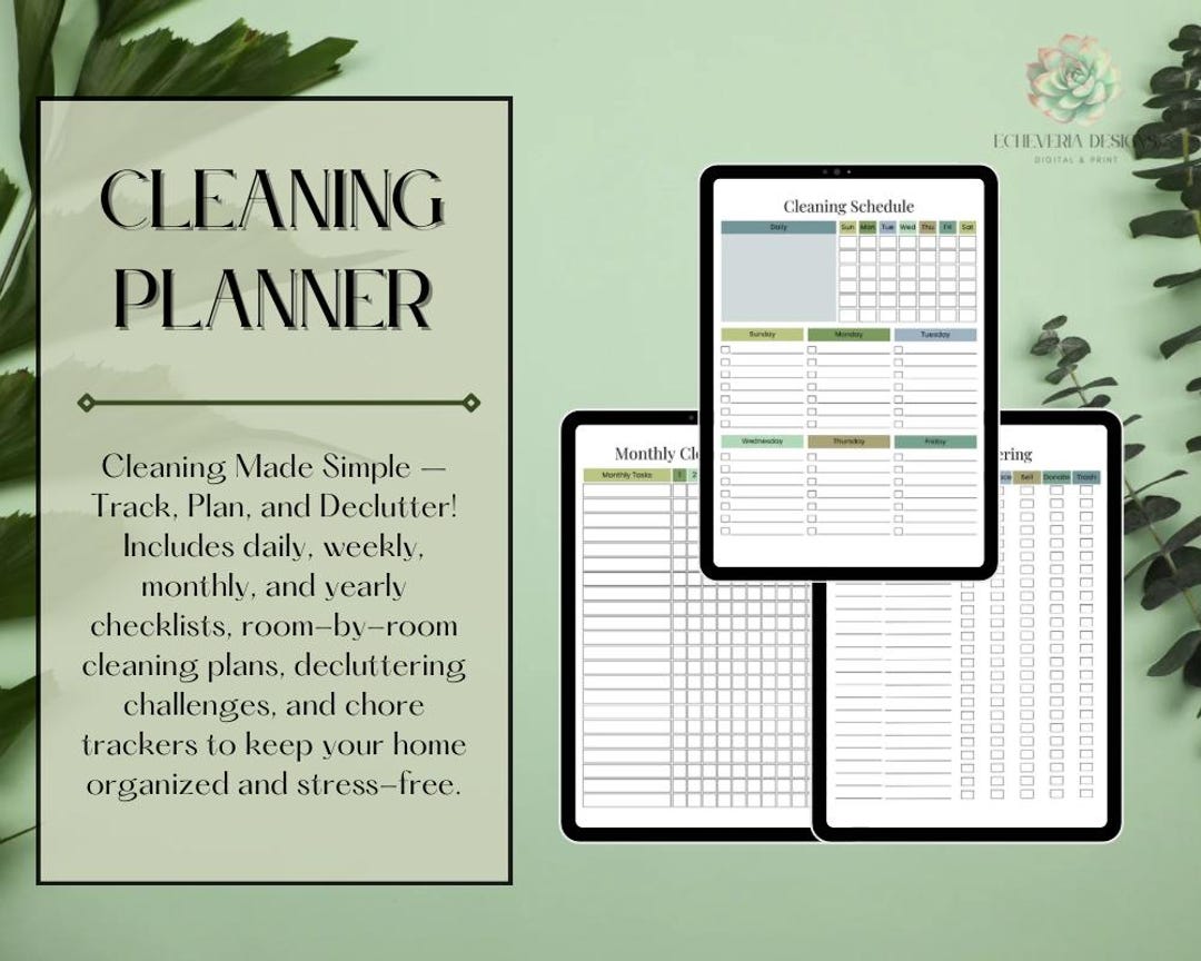 Printable Cleaning Schedule Planner | Daily, Weekly, Monthly, and ...