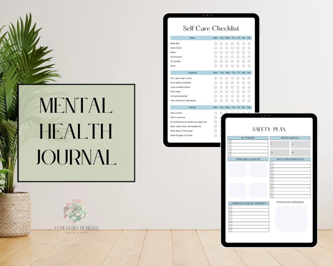 Mental Health Printable Journal - Daily, Weekly & Monthly Planners With ...