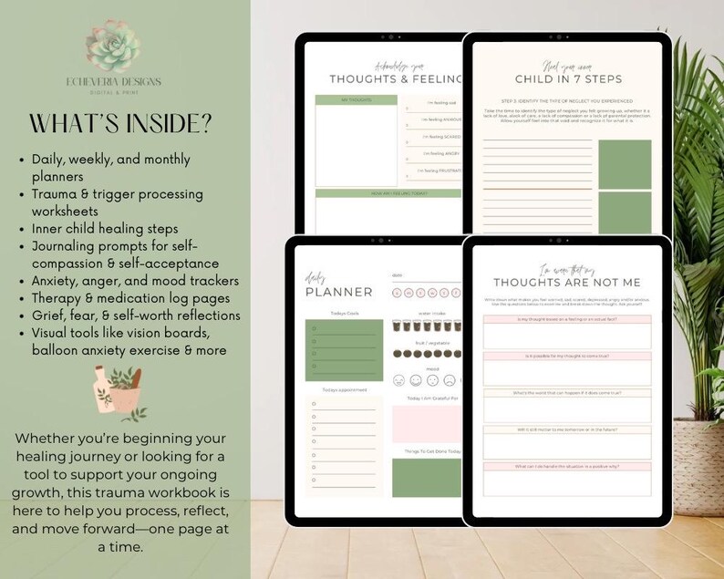 PTSD & Trauma Processing Workbook | Inner Child Healing | Mental Health ...