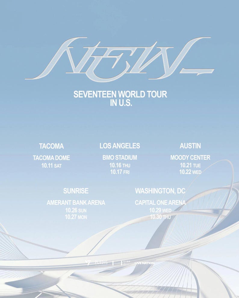 SEVENTEEN Tour Ticket Set: US Concert Souvenir (digital Download) - Etsy