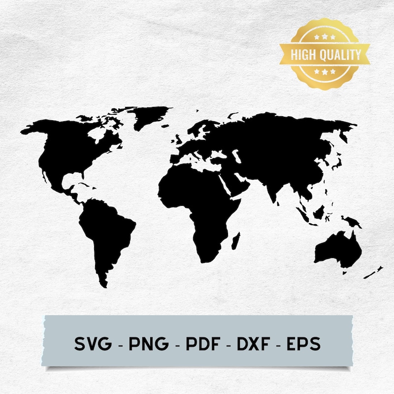 Vectorized World Map - Etsy UK
