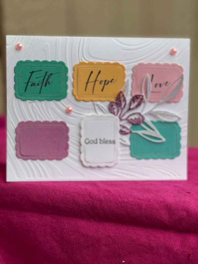 Faith Hope Love Christian Greeting Card – Handmade Religious Card With ...