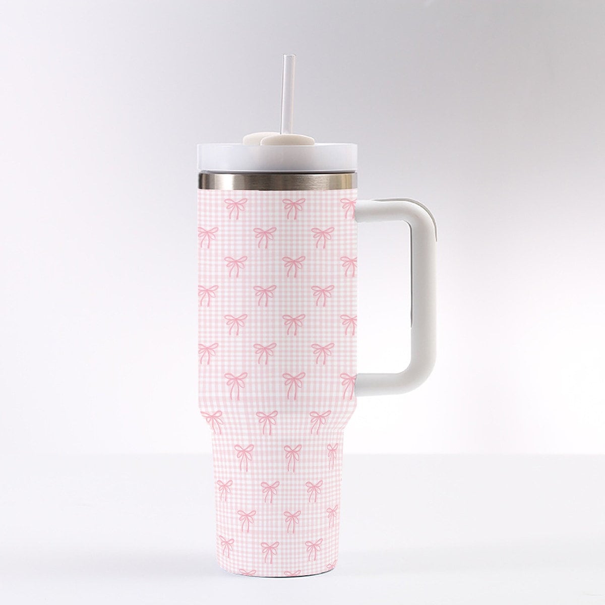 Pink Bow Gingham Travel Mug, Love Shack Fancy Style, 40oz - Etsy