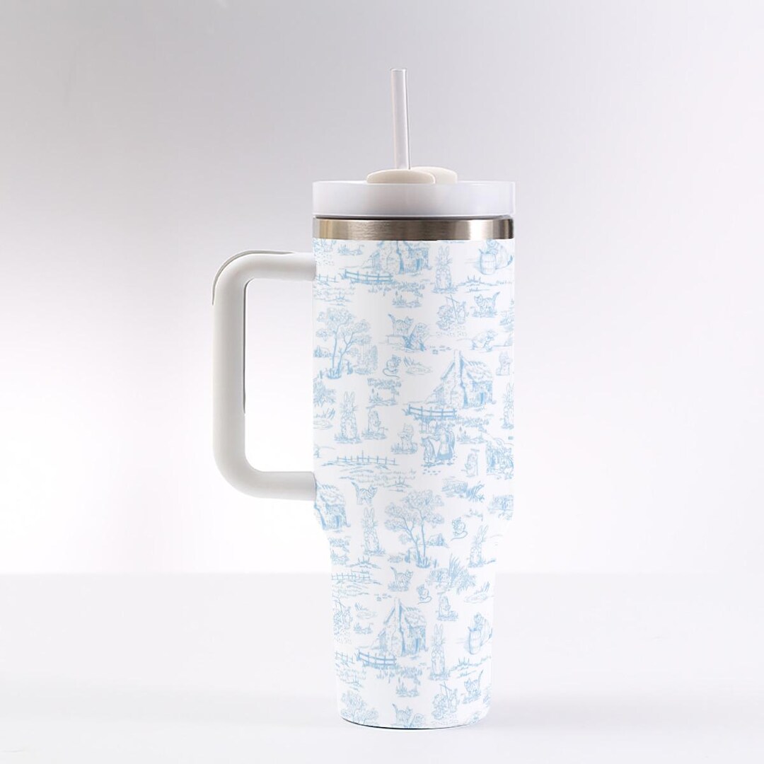 Peter Rabbit Toile 40oz Tumbler - Stanley Dupe, Spring Tumbler, Beatrix ...