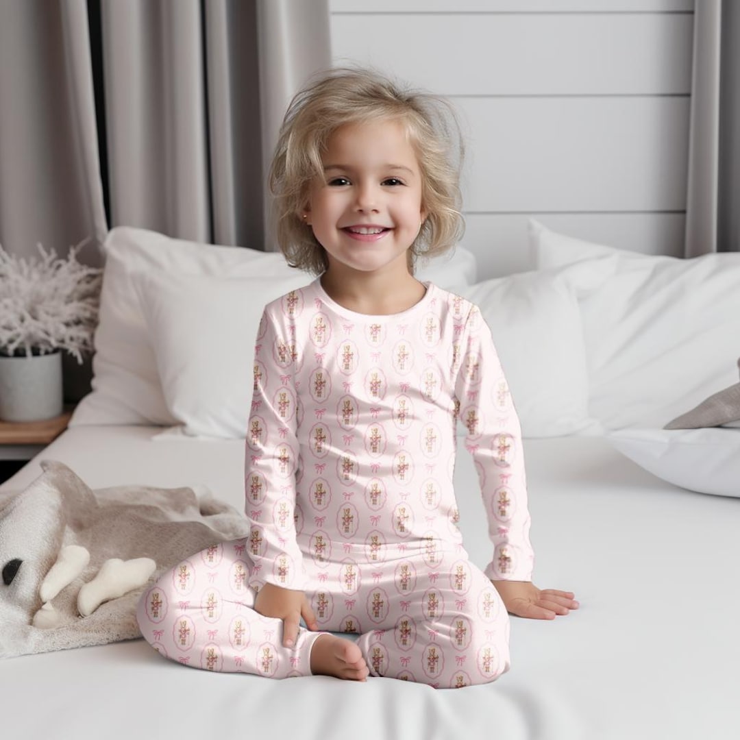 Pink Nutcracker Kid's Christmas Pajamas, Girly Pajamas, Grandmillenial ...