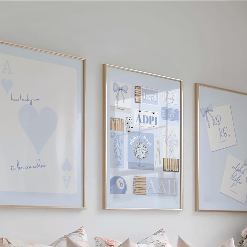 Alpha Delta Pi Print Blue - Etsy UK