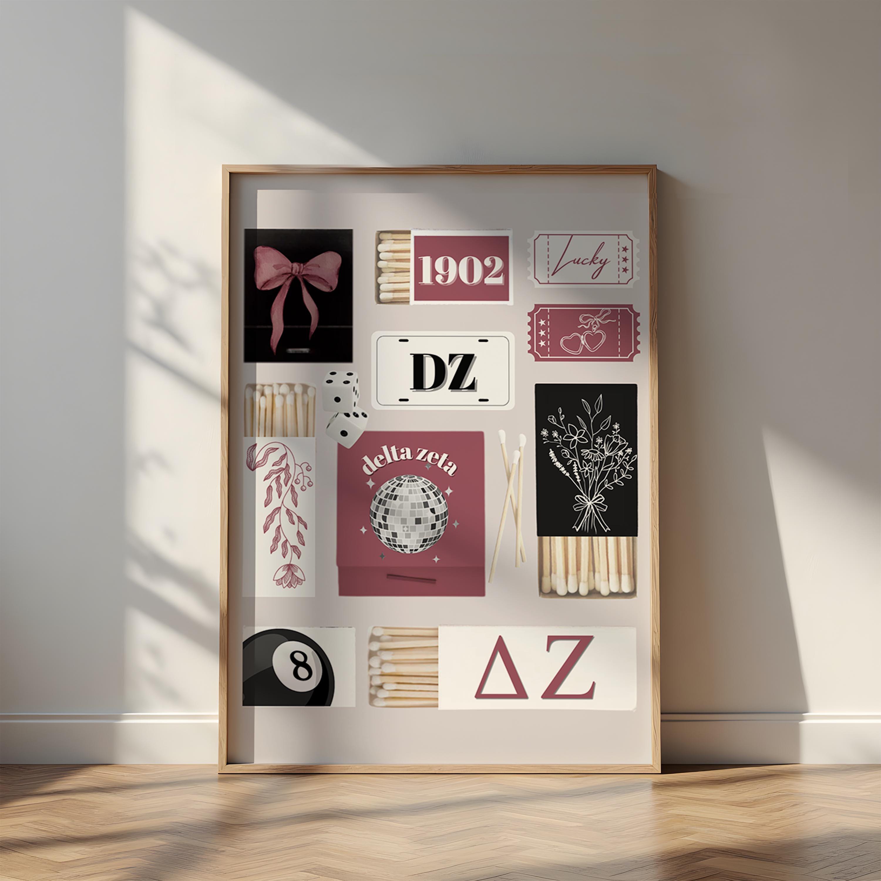 Delta Zeta Digital Prints | Delta Zeta Posters | DZ Matchbox Prints ...