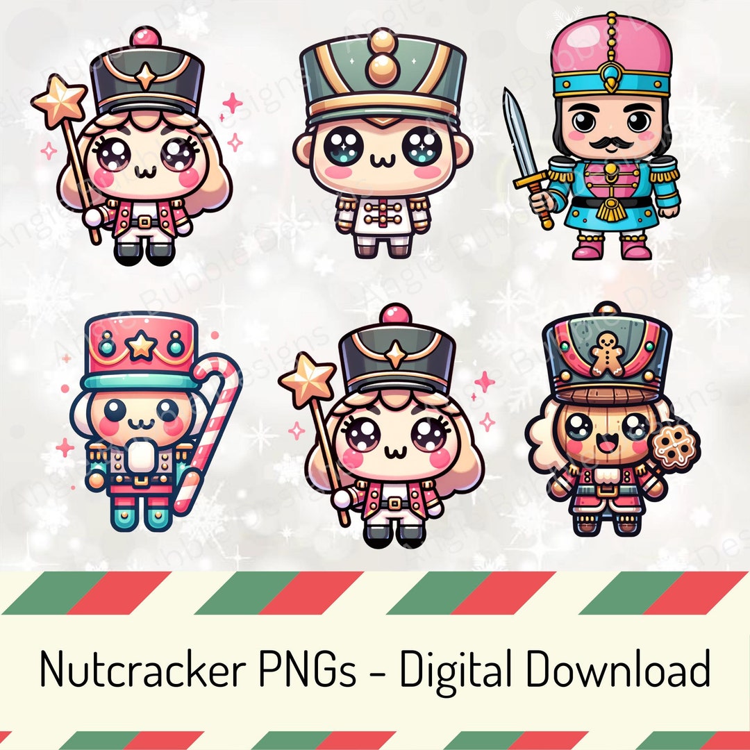 Adorable Nutcracker PNG Bundle, Christmas Kawaii Clipart, Christmas Cricut, Chibi Clipart ...