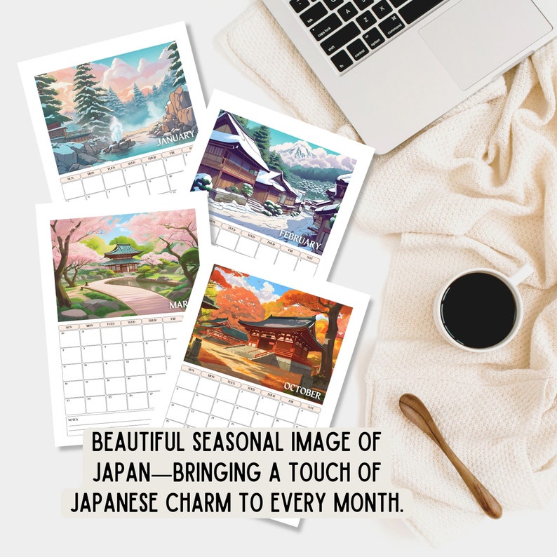 Printable Japan Wall Calendar 2025 | A3, A4, A5 Sizes | 2 Cover Designs ...