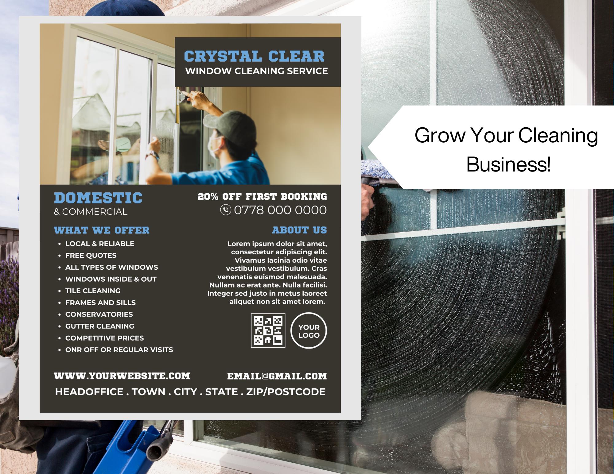 Fully Editable Window Cleaning Flyer | Window Washing | Banner Flyer ...