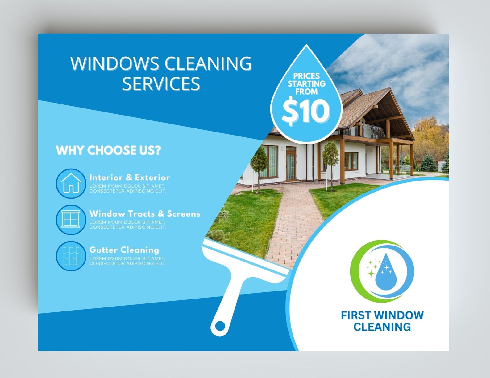 Window Cleaning Flyer Template: Editable Canva Design (11x8.5) - Etsy
