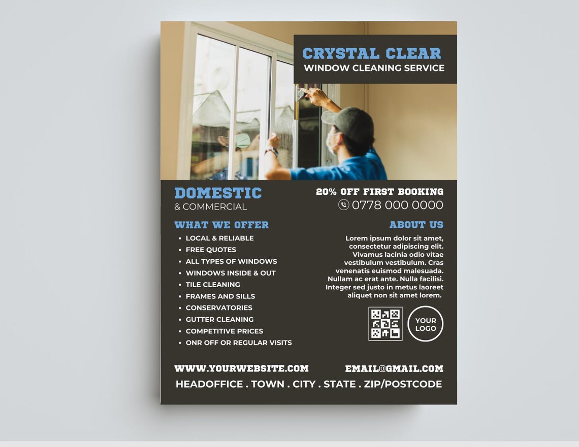 Fully Editable Window Cleaning Flyer | Window Washing | Banner Flyer ...
