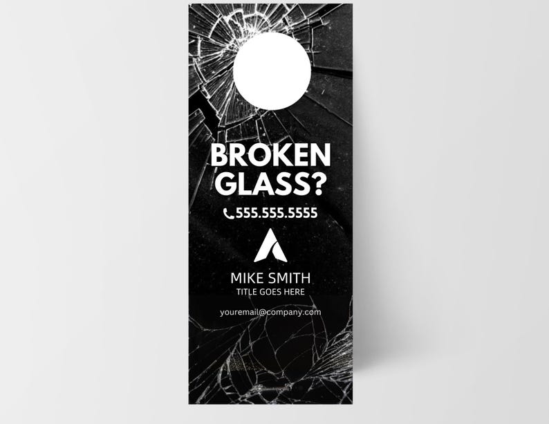 Customizable Door Hanger Flyer Template for Glass Replacement Companies ...