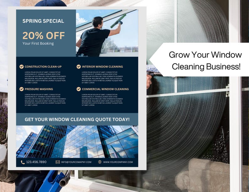 Fully Editable Window Cleaning Flyer | Window Washing | Banner Flyer ...