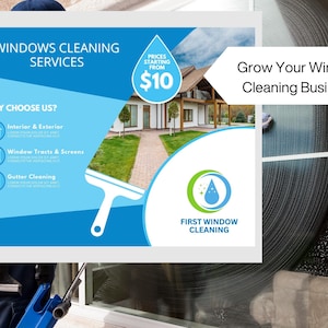 Window Cleaning Flyer Template: Editable Canva Design (11x8.5) - Etsy