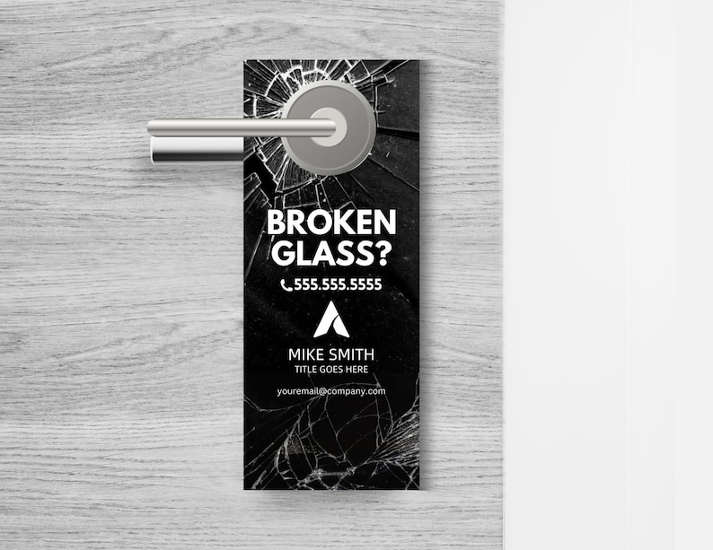 Customizable Door Hanger Flyer Template for Glass Replacement Companies ...