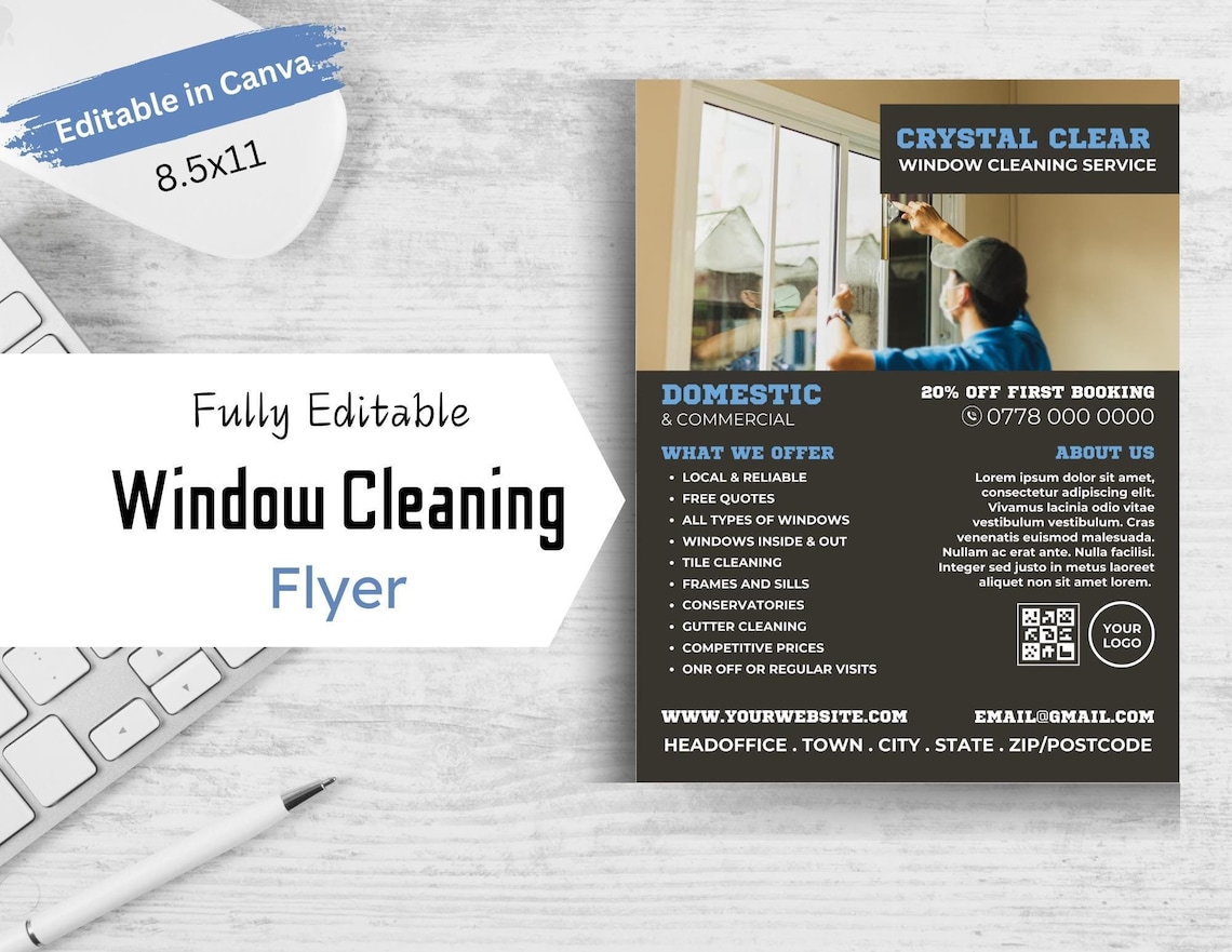 Fully Editable Window Cleaning Flyer | Window Washing | Banner Flyer ...