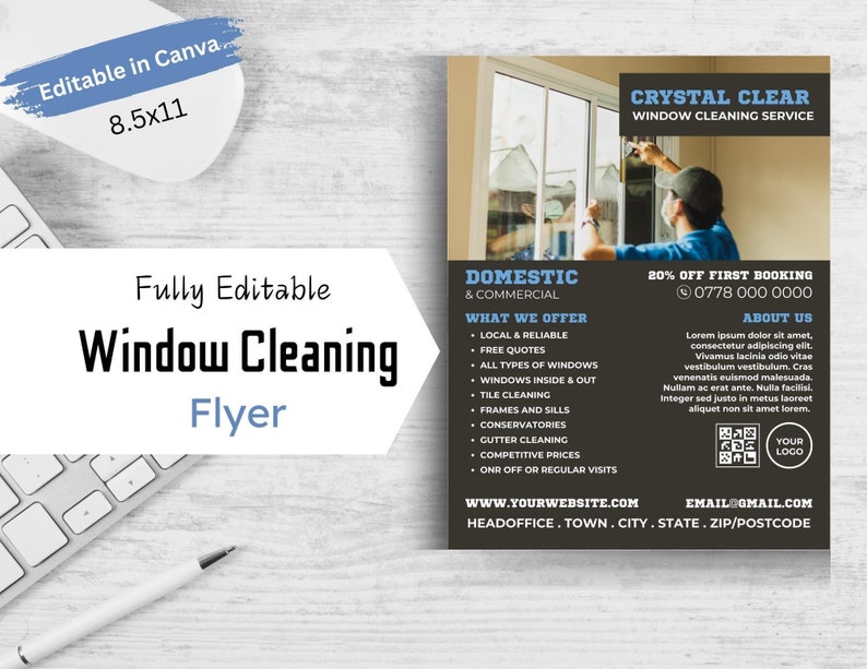 Fully Editable Window Cleaning Flyer | Window Washing | Banner Flyer ...