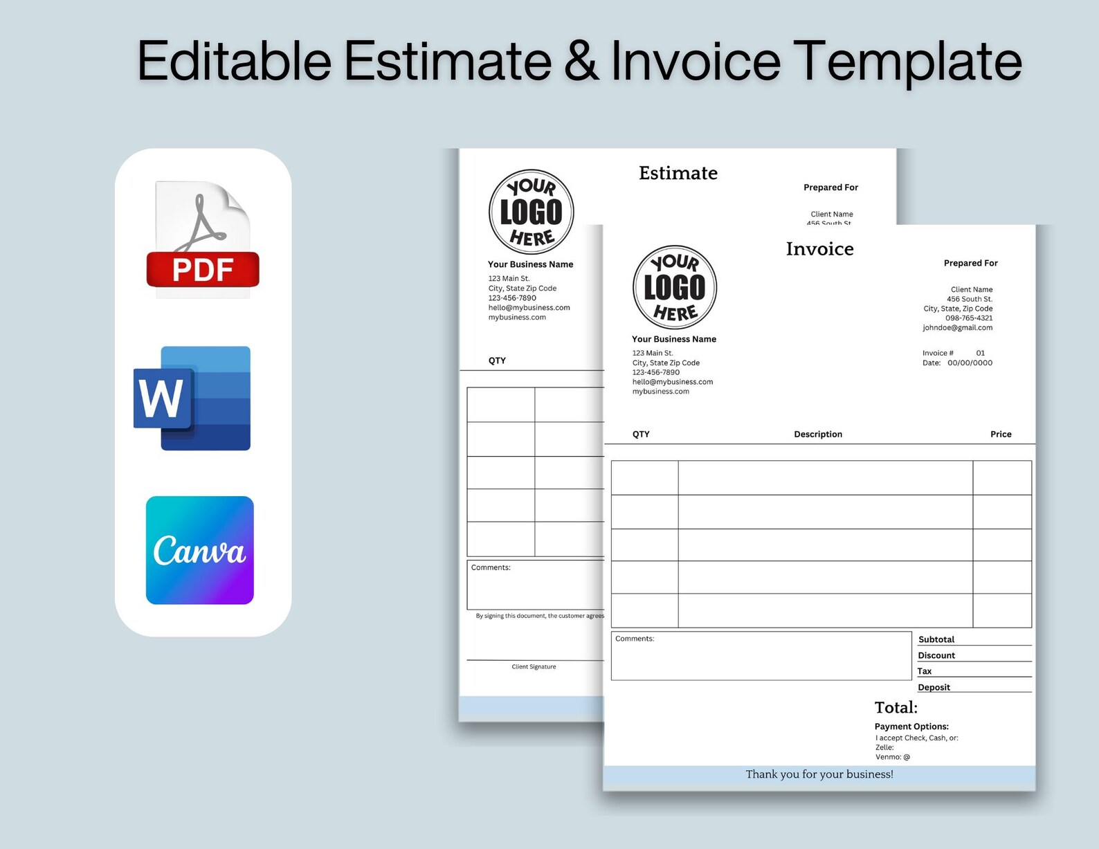 Invoice Template Microsoft Word Invoice Small Business Invoice Fully ...