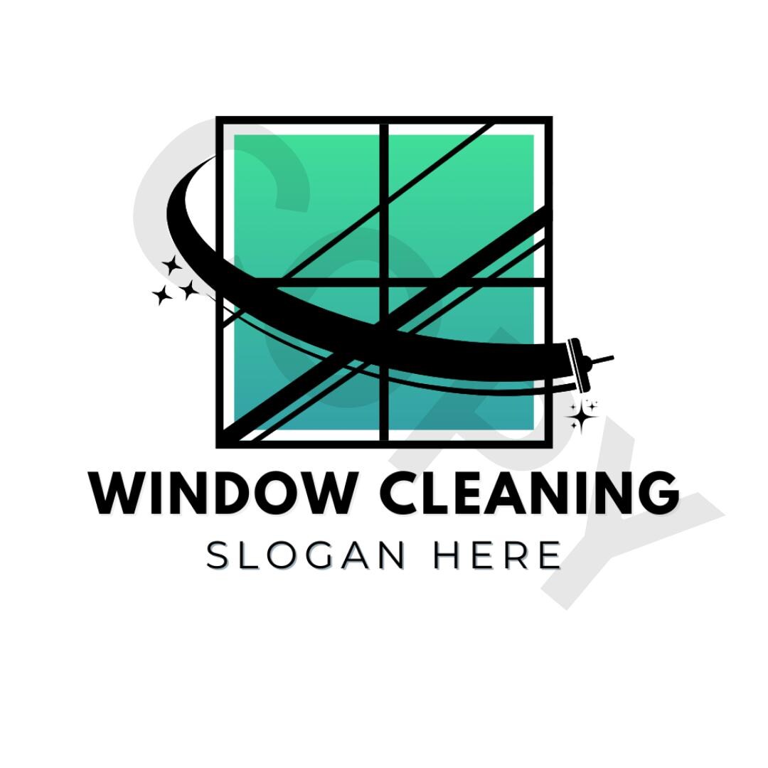 Fully Editable Window Cleaning Squeegee Logos | Black and White Design ...
