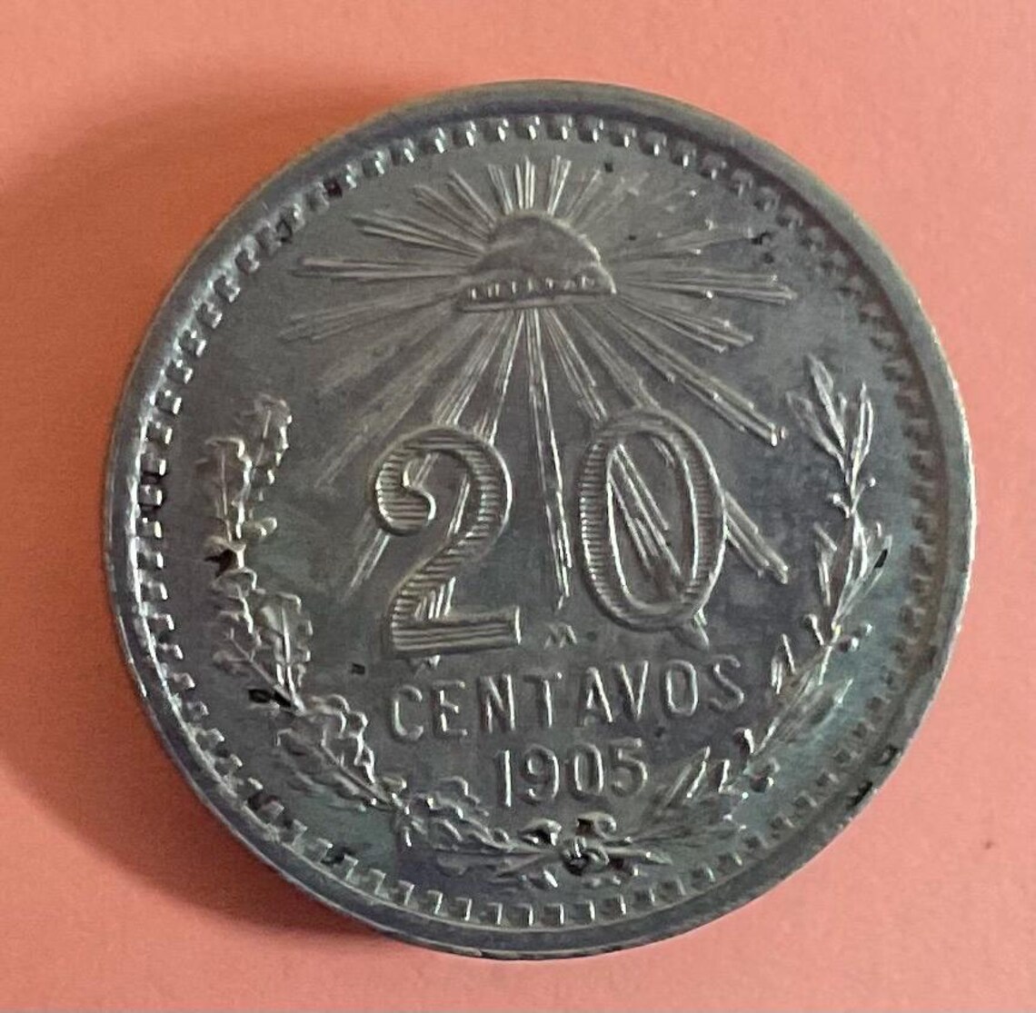 Mexico 1905 20 Centavos Silver Coin. - Etsy