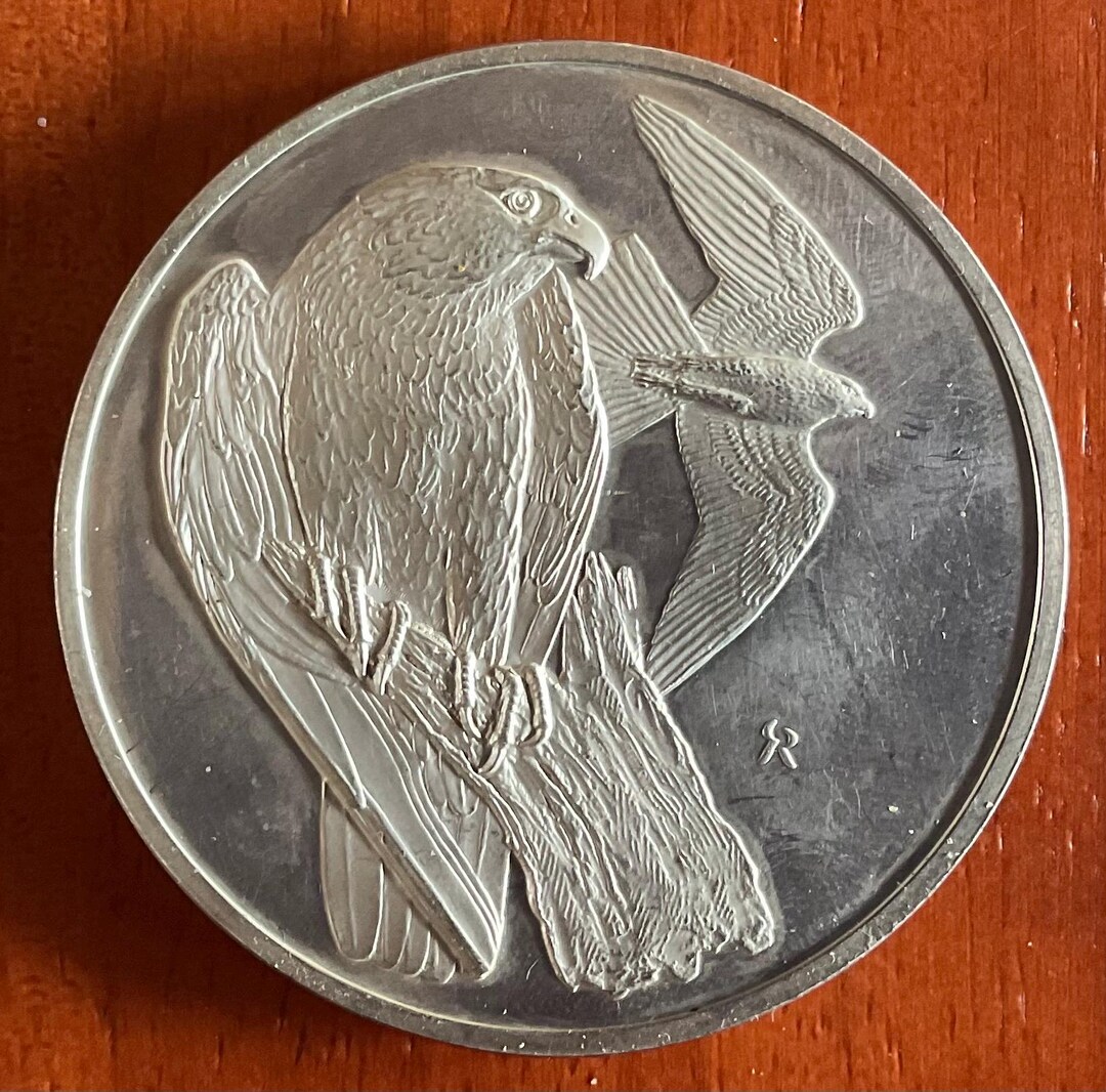 Peregrine Falcon Proof Coin 67 Grams Sterling Silver Rare Art Round ...