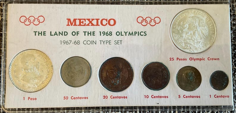 Mexico 1967-1968 Olympics Coin Set. - Etsy