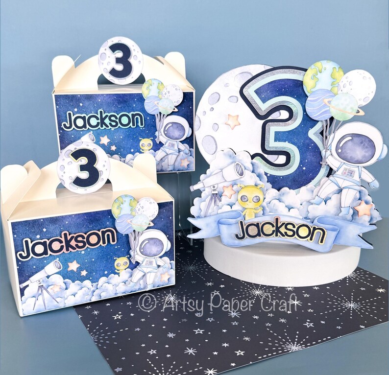 Space Birthday Cake Topper Outer Space Astronaut Cake Topper Galaxy ...