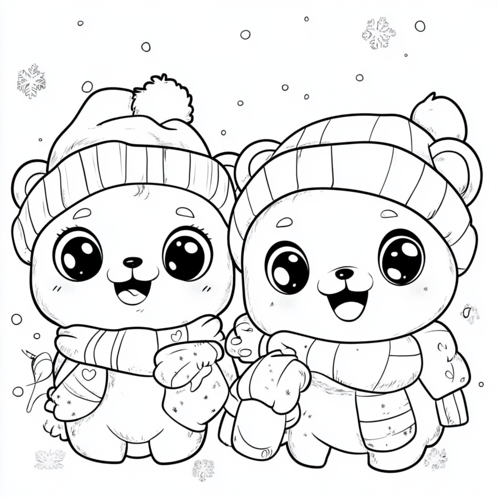 Cozy Kawaii Coloring, Coloring Kawaii, Cozy Kawaii, Bears Cozy Kawaii ...