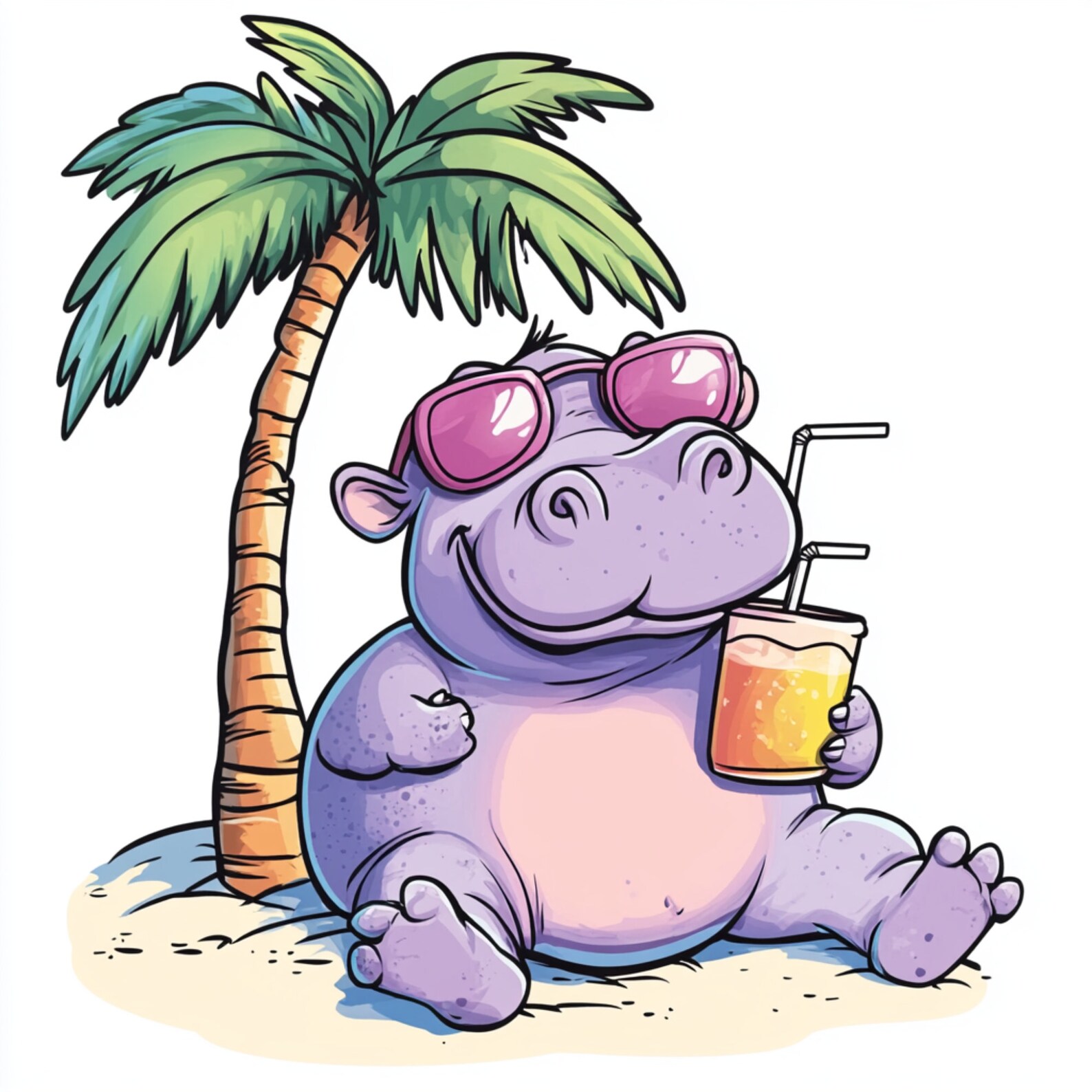 Watercolor Moo Deng, Moo Deng Pngs, Moo Deng PNG, Hippopotamus , Memory ...