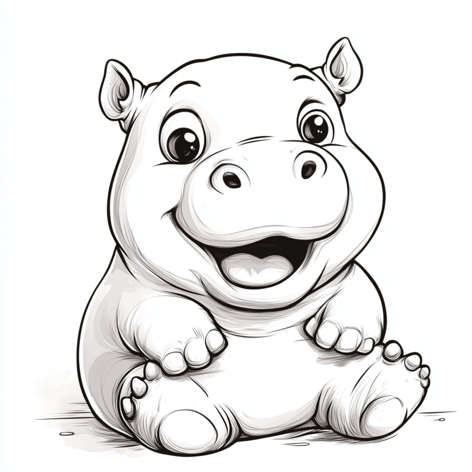 Moo Deng Coloring, Coloring Moo Deng, Moo Deng Bootlegs, Bouncy Pig ...