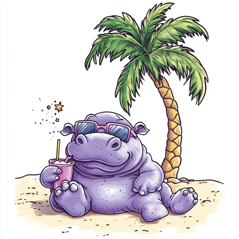Watercolor Moo Deng, Moo Deng Pngs, Moo Deng PNG, Hippopotamus , Memory ...