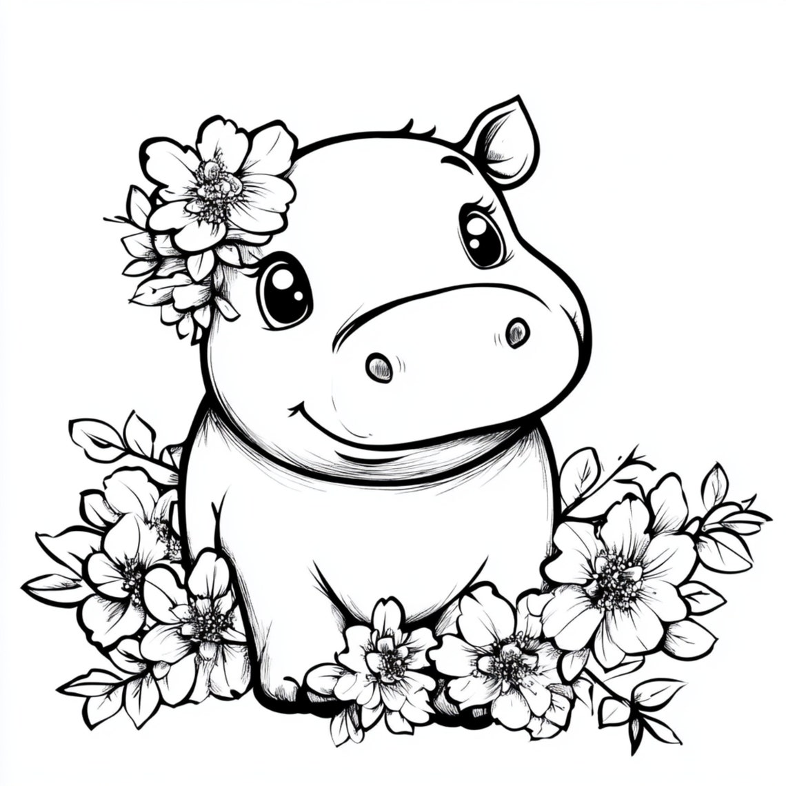 Moo Deng Coloring, Coloring Moo Deng, Moo Deng Bootlegs, Bouncy Pig ...