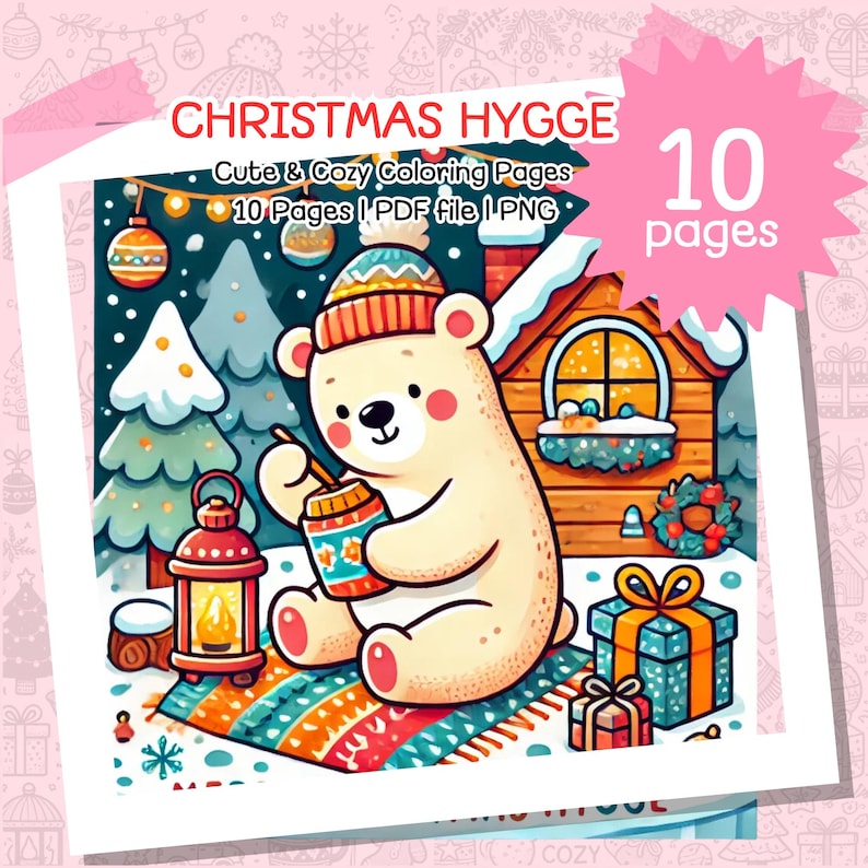 Cozy Kawaii Coloring, Cozy Kawaii, Kawaii Cozy Coloring, Christmas ...