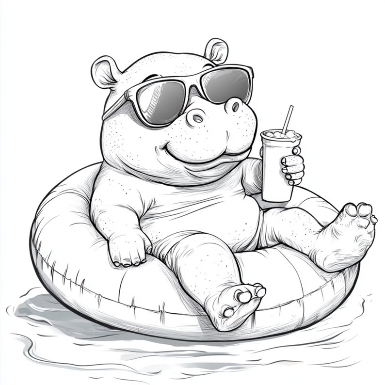 Moo Deng Coloring, Coloring Moo Deng, Moo Deng Bootlegs, Bouncy Pig ...