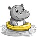 Watercolor Moo Deng, Moo Deng Pngs, Moo Deng PNG, Hippopotamus , Memory ...