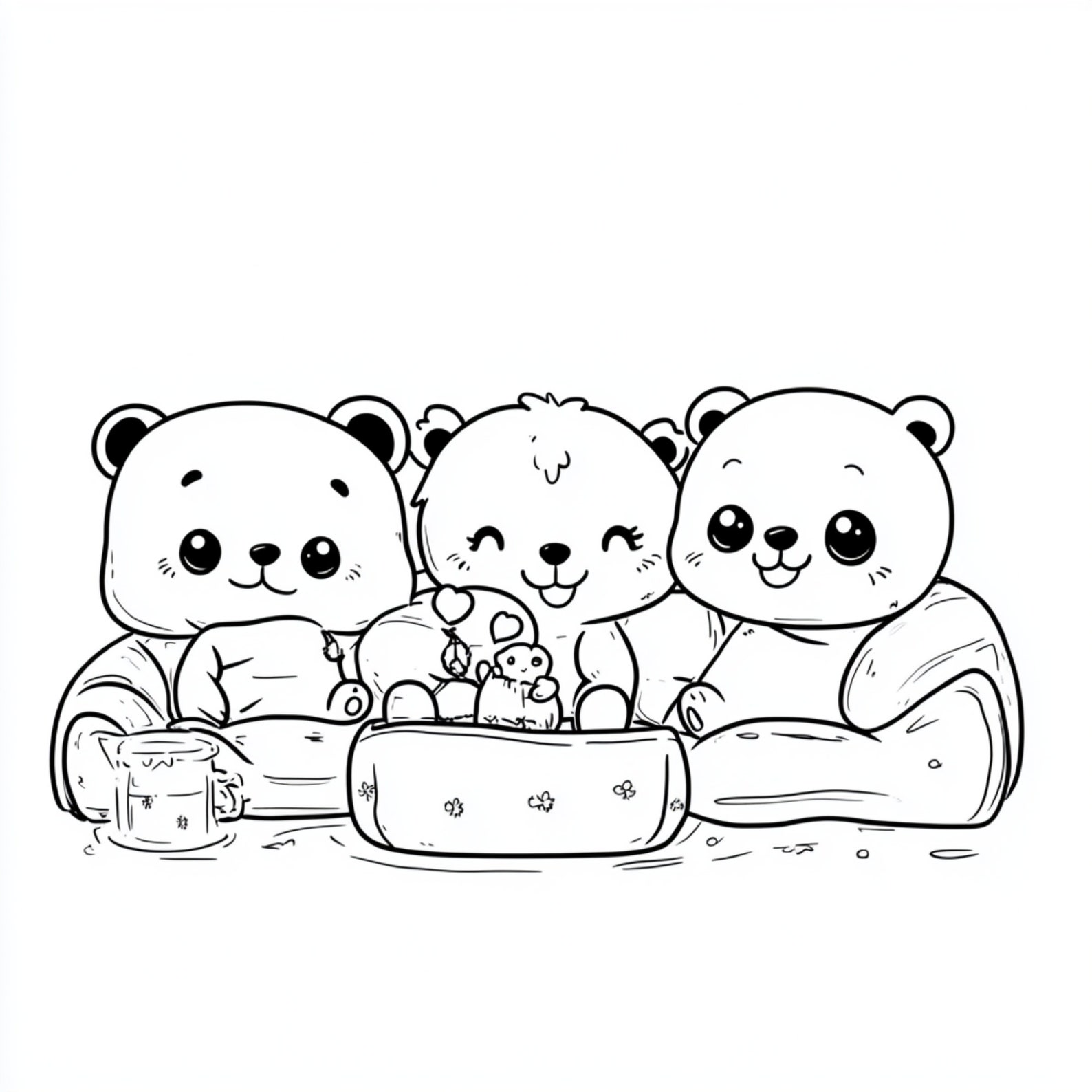 Cozy Kawaii Coloring, Coloring Kawaii, Cozy Kawaii, Bears Cozy Kawaii ...