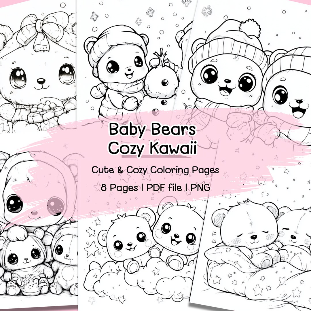 Cozy Kawaii Coloring, Coloring Kawaii, Cozy Kawaii, Bears Cozy Kawaii ...