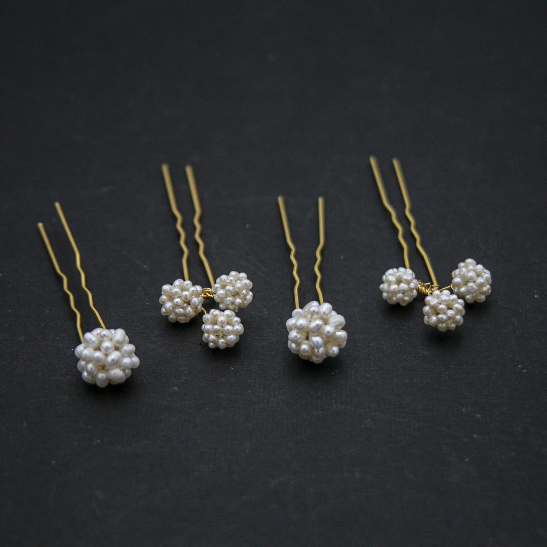 Fresh Water Pearl Hair Pins, Wedding Hair Accessory - Etsy