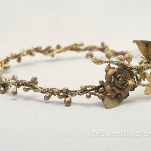 Gold Wedding Crown Rustic Bridal Hair Wedding Accessory Gold Leaf ...