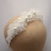 Wide Wedding Headband of Netting and Pearls Modern Wedding - Etsy