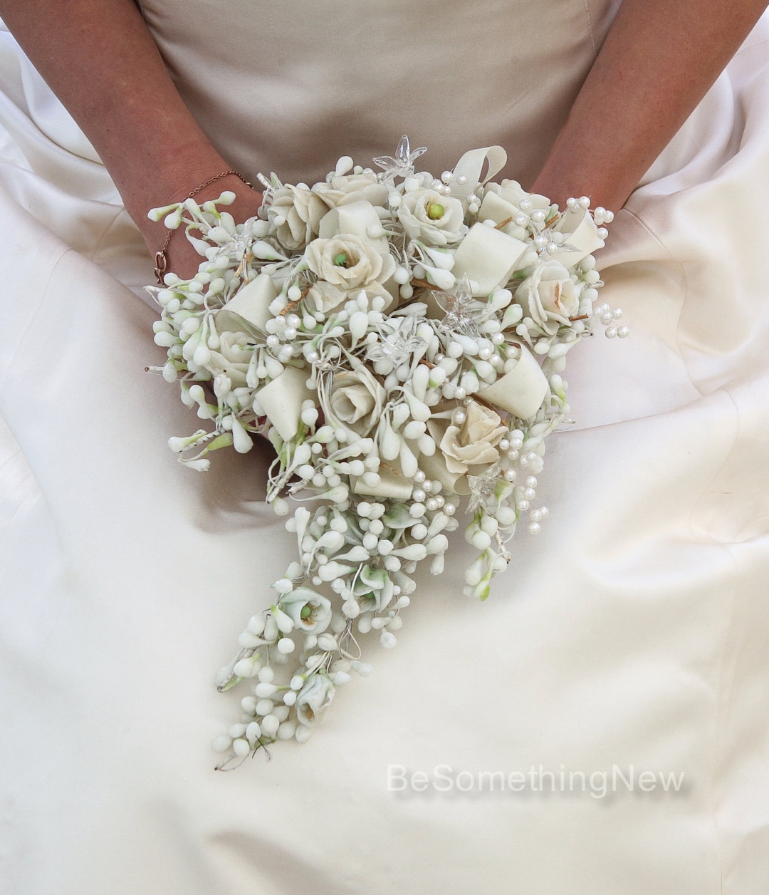 Vintage Ivory Wax Flower Bridal Bouquet, Vintage Wedding Bouquet Ivory ...