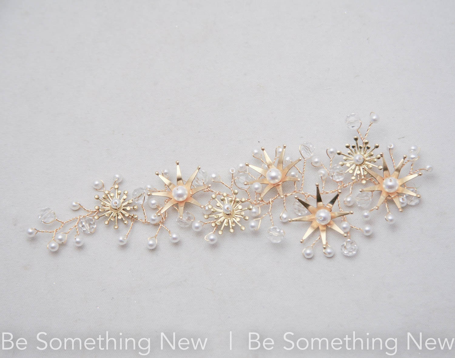 Gold Star Celestial Wedding Comb Brass Flower Headpiece Metal | Etsy