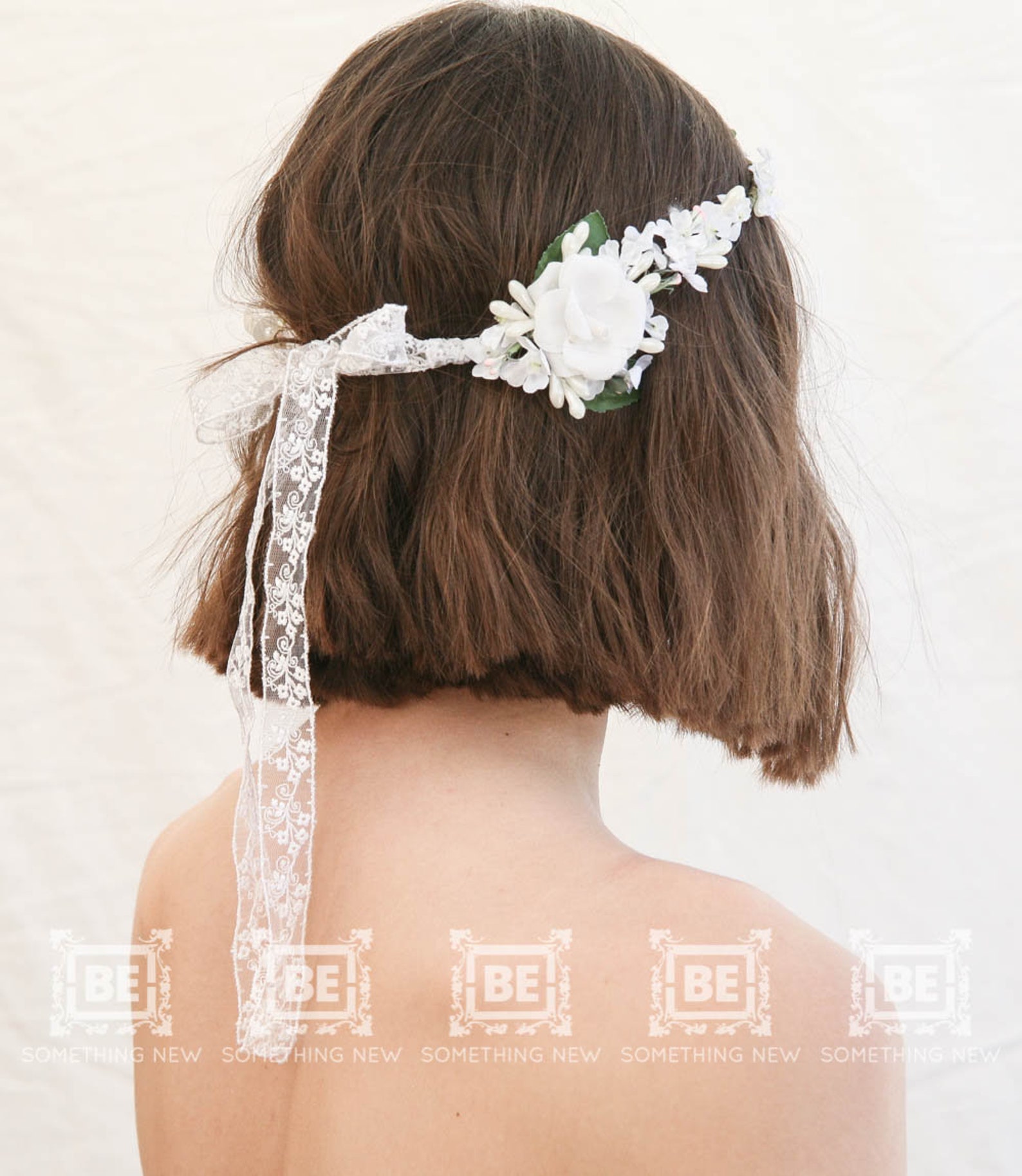 Ivory Flower Crown of Vintage Flowers Wedding Rustic Floral - Etsy