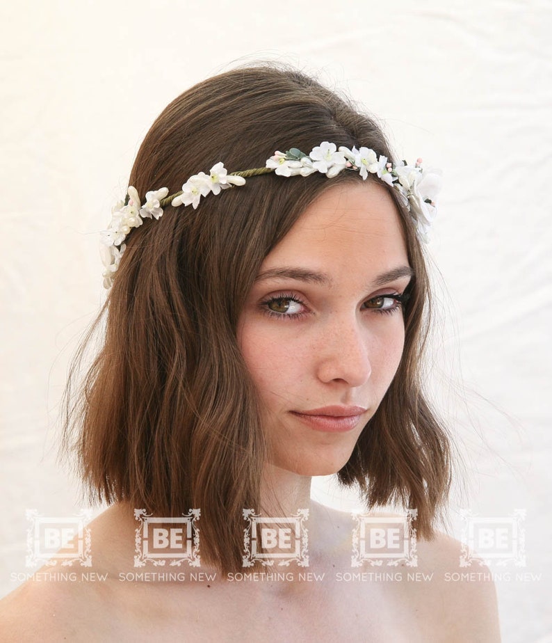 Ivory Flower Crown of Vintage Flowers Wedding Rustic Floral - Etsy