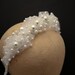 Wide Wedding Headband of Netting and Pearls Modern Wedding - Etsy